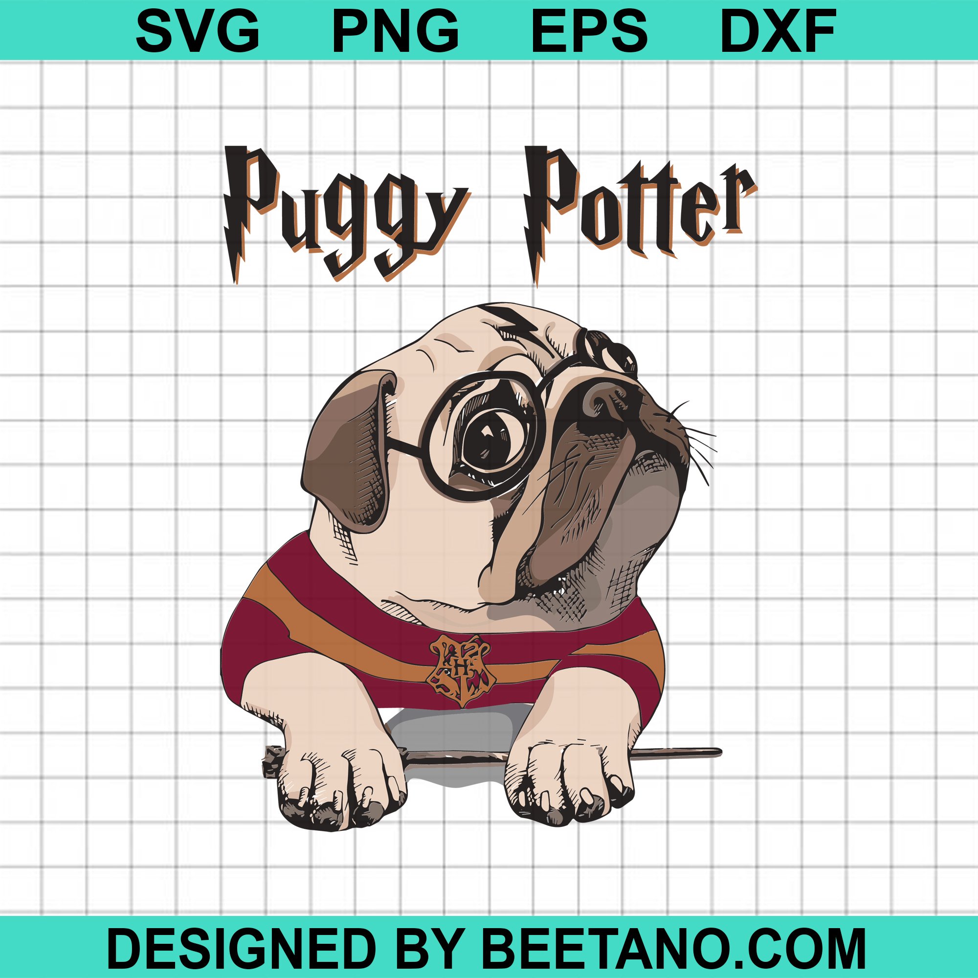 Puggy potter funny SVG cut files for handmade craft items