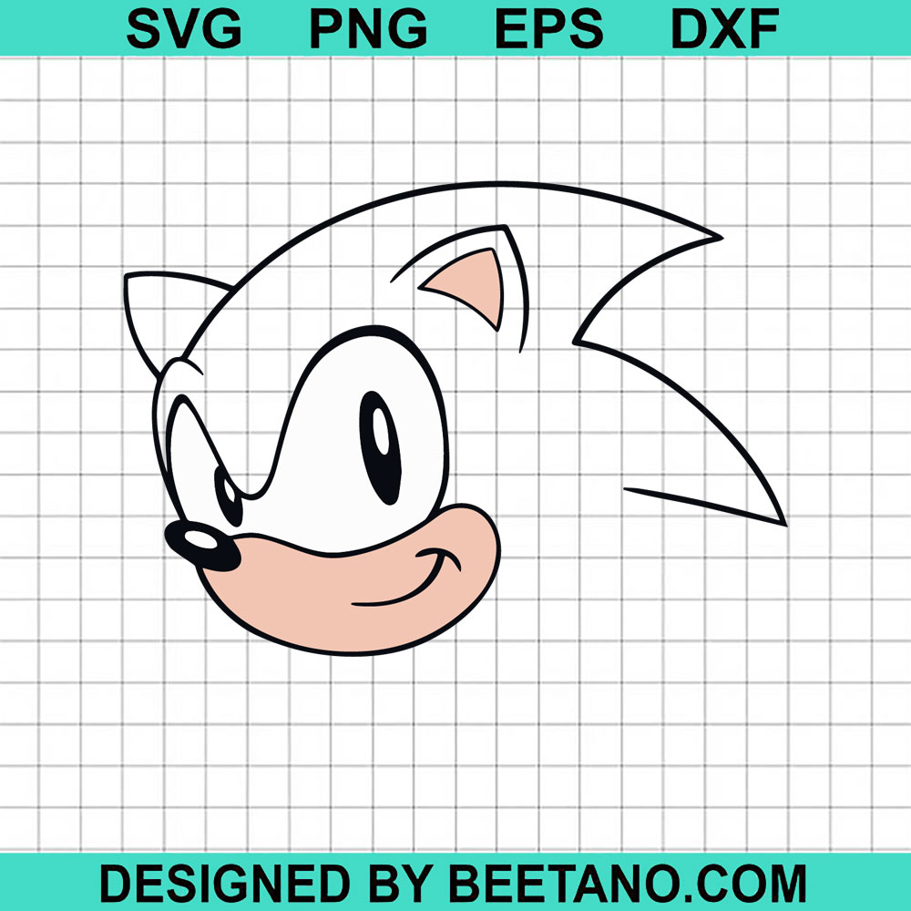 Sonic Face SVG, Sonic The Hedgehog SVG, Cartoon SVG
