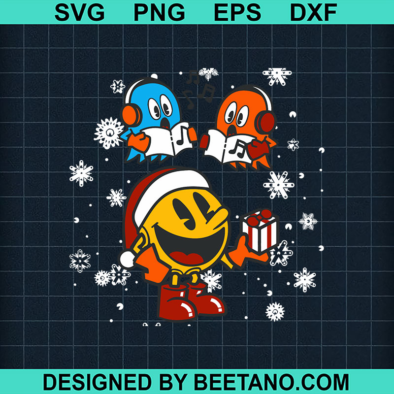Christmas Pacman SVG, Santa Pacman SVG, Funny Pacman SVG
