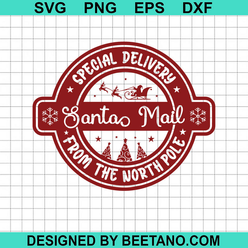 Santa Mail SVG, Santa Mail From The North Pole SVG, Christmas Quotes SVG