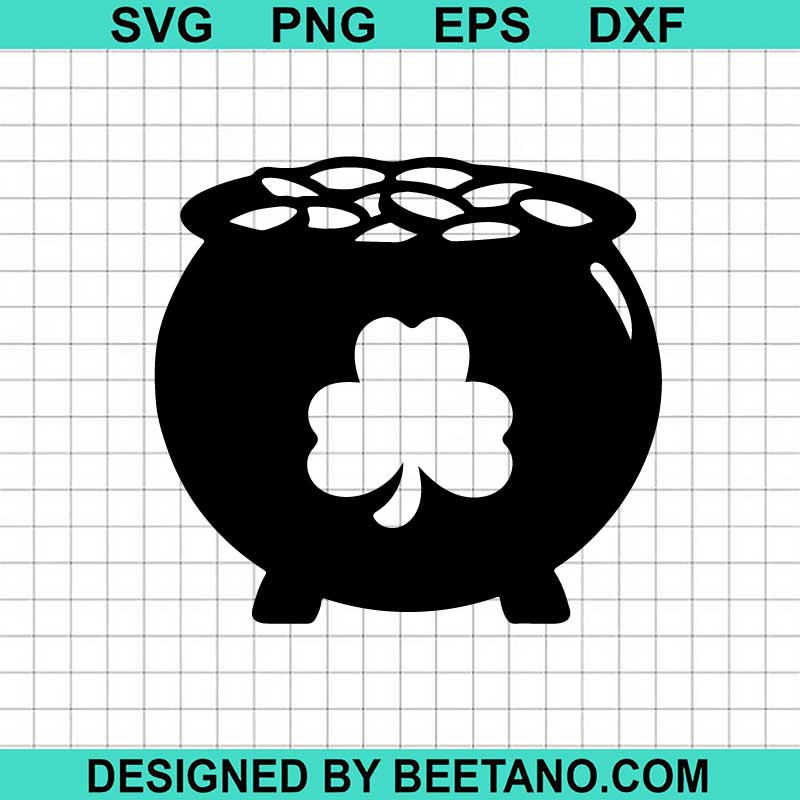 Shamrock Pot Of Gold SVG, Happy St Patricks Day SVG, Pot Of Gold SVG ...