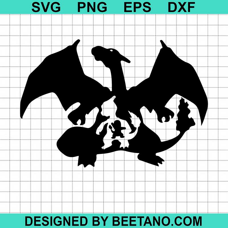 Pokemon Charizard Evolution SVG, Charmander SVG, Pokemon SVG