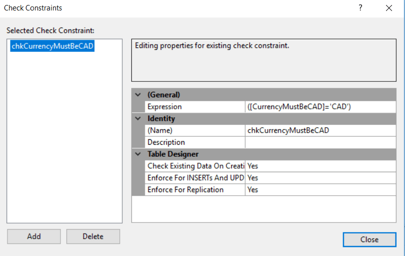 Sql Server Check Constraints Part 2