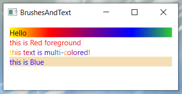 WPF Brushes and Text - BeginCodingNow.com