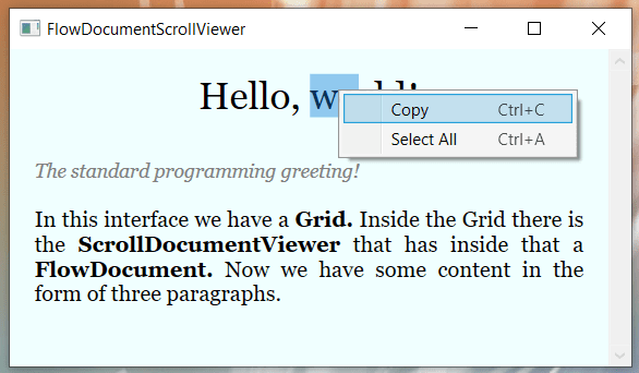 WPF FlowDocumentScrollViewer Control - BeginCodingNow.com
