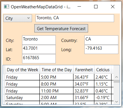 WPF Weather API with DataGrid - BeginCodingNow.com