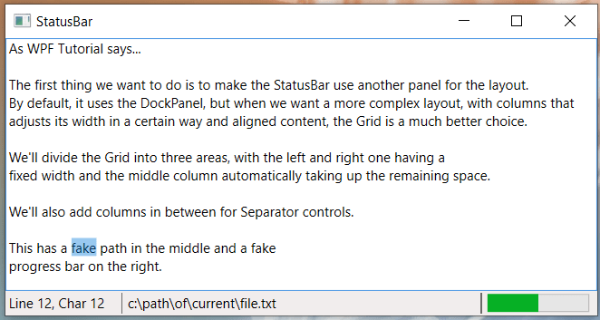 WPF StatusBar Control - BeginCodingNow.com