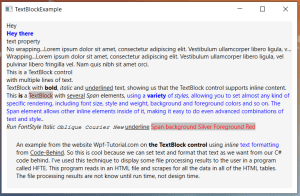 WPF TextBlock Control - BeginCodingNow.com
