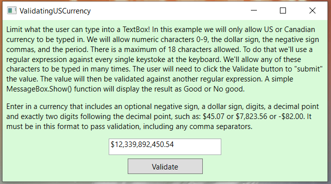 Wpf Textbox Validating Currency