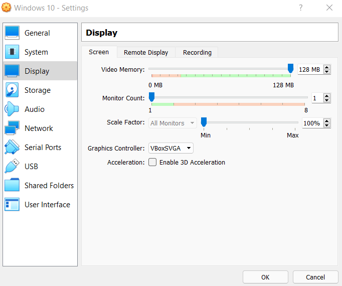 Windows 10 VM Settings - BeginCodingNow.com
