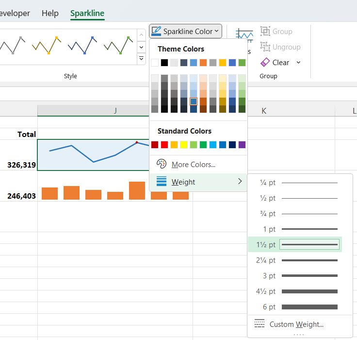 Excel Sparklines - BeginCodingNow.com