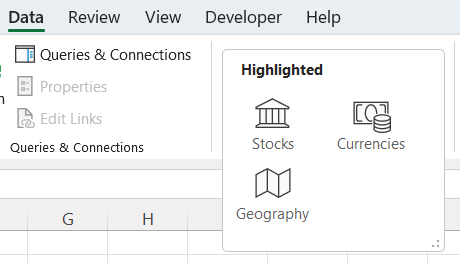 Excel's New Data Types - BeginCodingNow.com