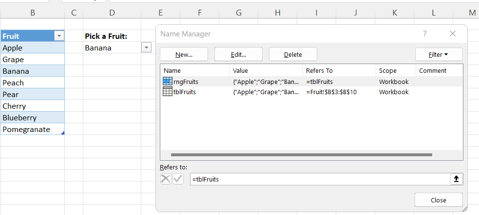 Excel Dynamic Data Validation