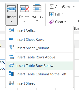 Excel Add or Remove Table Rows and Columns - BeginCodingNow.com