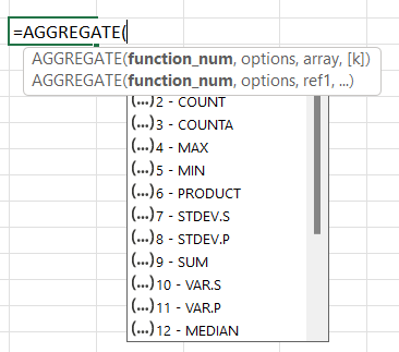 Excel's AGGREGATE Function - BeginCodingNow.com