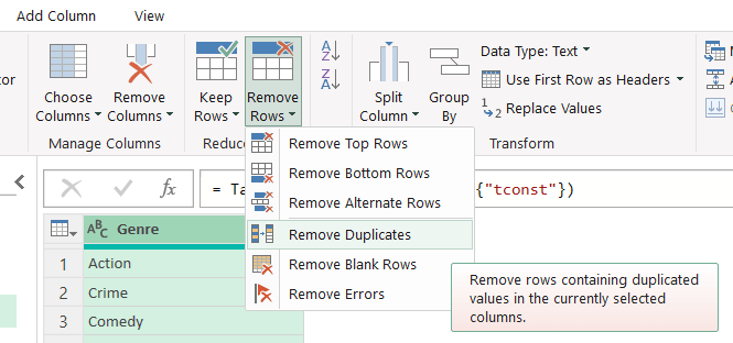 IMDB Unique Genres Query - BeginCodingNow.com