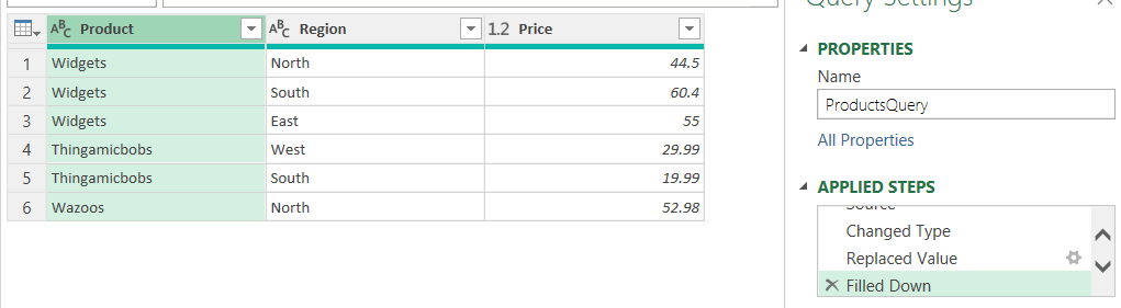 Excel Power Query Fill Down - BeginCodingNow.com