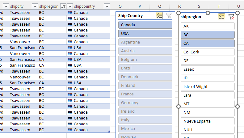 Excel Slicers - BeginCodingNow.com