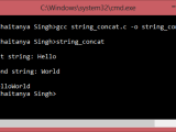 C Program To Concatenate Two Strings Without Using Strcat