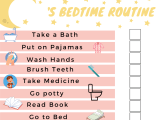 Bedtime Routine Chart Behavior Analyst Resource Center