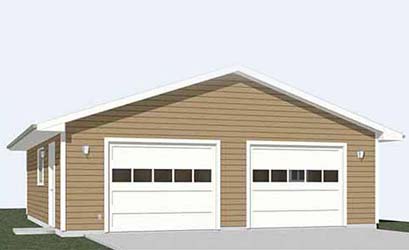 2 Car Over-sized Garage Plan 784-1 - 28' x 28' By Behm Design