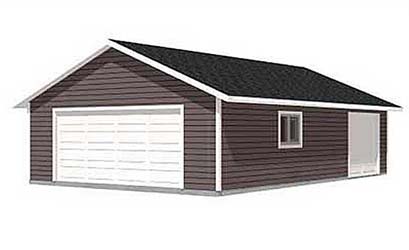 2 Car Garage with Shop in Back 864-2 - 24' x 36'