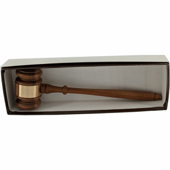 Gavel with Engraving Band in a Gift Box - Benchmark | Awards Apparel Design