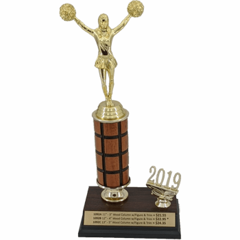 Wood Column Trophy with Single Trim - Benchmark | Awards Apparel Design