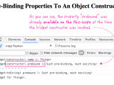 Pre Binding Properties To An Object Constructor In Javascript