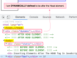 Rendering Elements After The Head Tag In Javascript