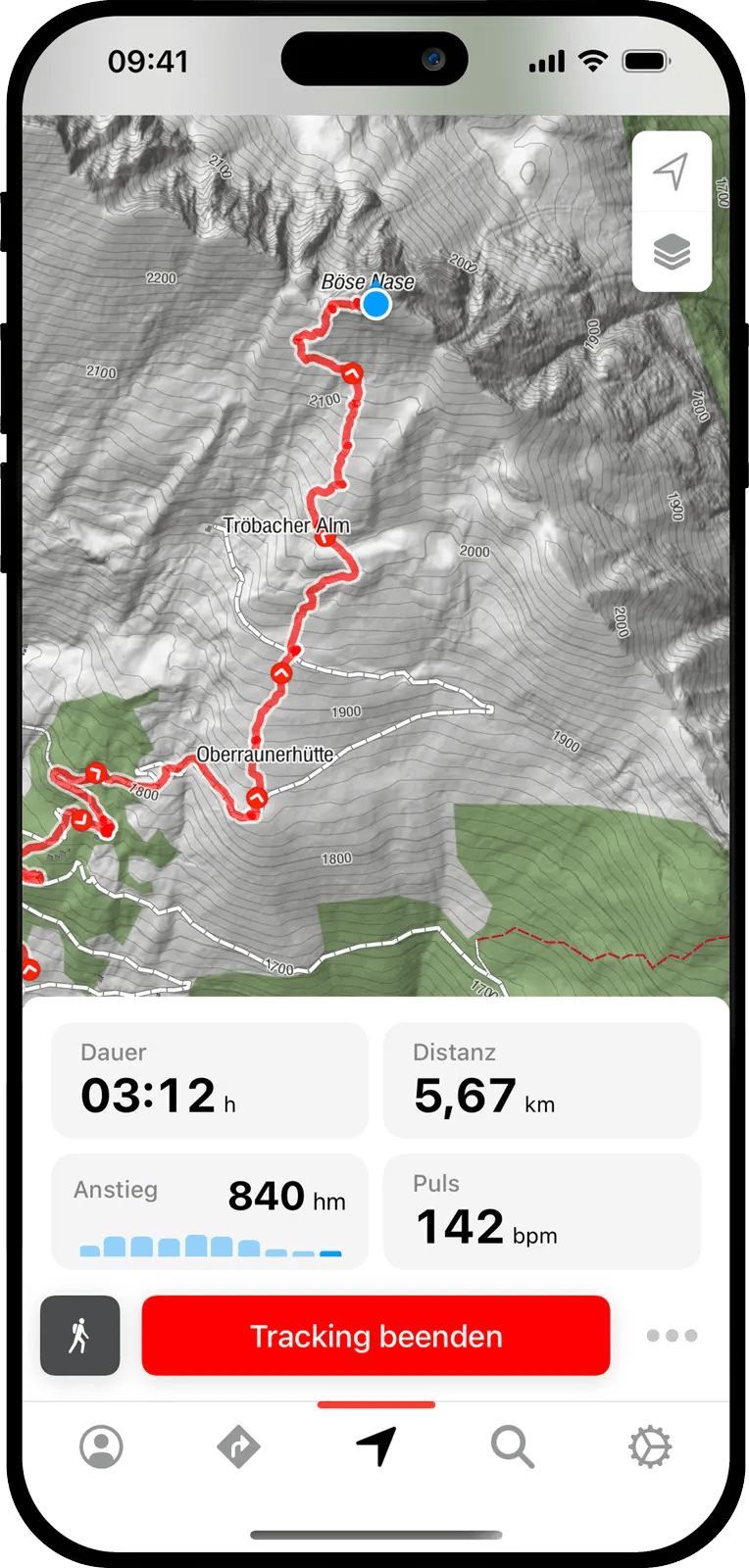 bergfex: Wandern & Tracking App