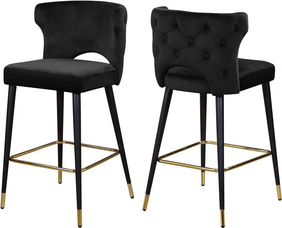 Black & Gold Bar Stool (w/space) - Be Royal