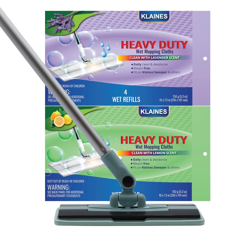 Klaines 2-In-1 Sweeper Kit For Wet Dry Mopping Cloths All Purpose Floor ...