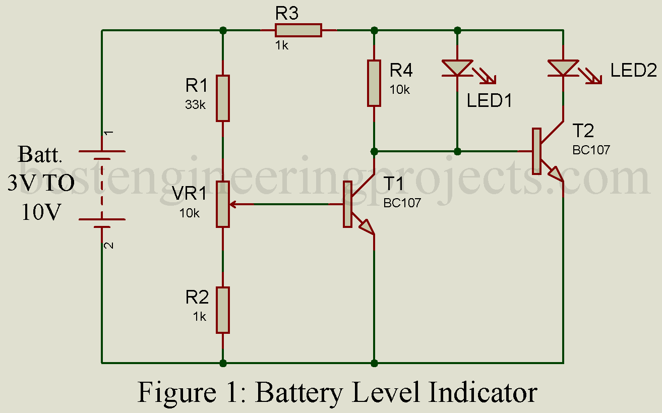3 7 V Battery Level Indicator Circuit Diagram