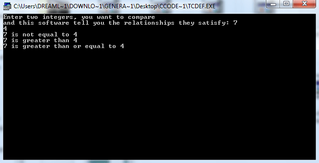 Comparing two number using if statements,Relational operators, and equality operators ...