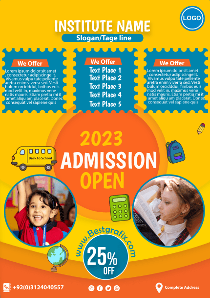 PSD School Poster Template For Advertising Admissions Or Events ...
