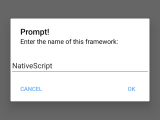 Dialogs Nativescript