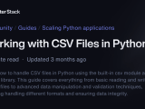 Working With Csv Files In Python Better Stack Community