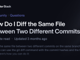 How Do I Diff The Same File Between Two Different Commits On The Same