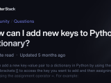 How Can I Add New Keys To Python Dictionary Better Stack Community