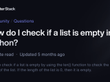 How Do I Check If A List Is Empty In Python Better Stack Community