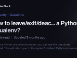 Deactivate A Python Virtual Environment Venv