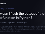 How Can I Flush The Output Of The Print Function In Python Better