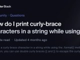 How Do I Print Curly Brace Characters In A String While Using Format