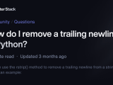 Remove Trailing Newline In Python A Complete Guide