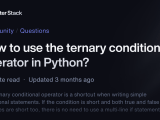 How To Use The Ternary Conditional Operator In Python Better Stack