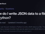 How Do I Write Json Data To A File In Python Better Stack Community