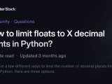 How To Limit Floats To X Decimal Points In Python Better Stack Community