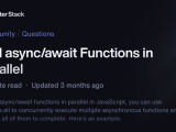 Call Async Await Functions In Parallel Better Stack Community