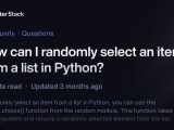 How Can I Randomly Select An Item From A List In Python Better Stack